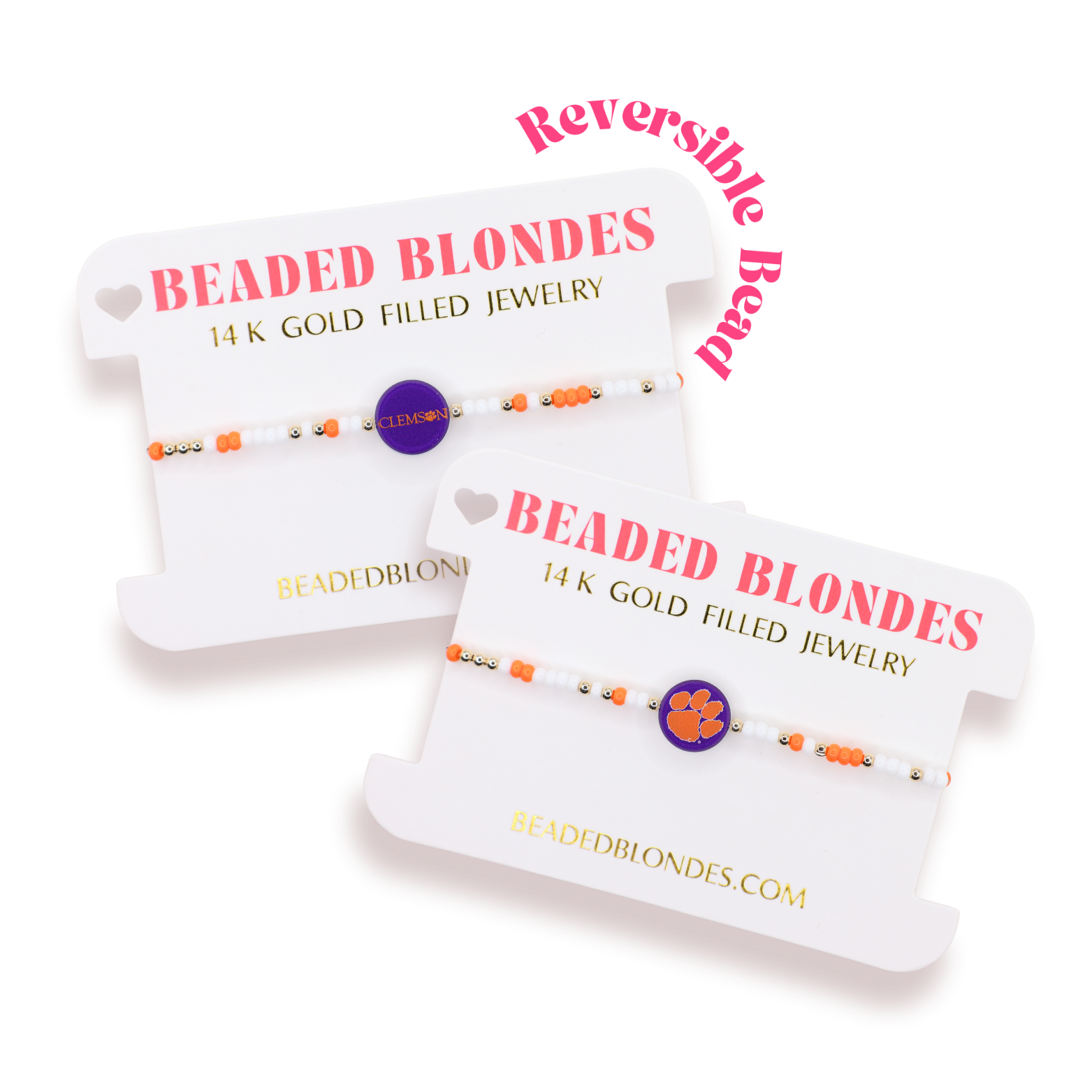 Clemson Logo Flip Bracelet on Color – Beaded Blondes